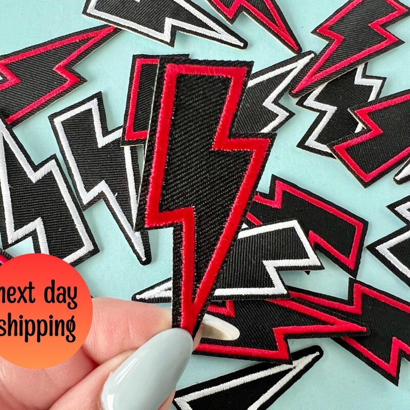 Lightning Bolt Patch - Etsy