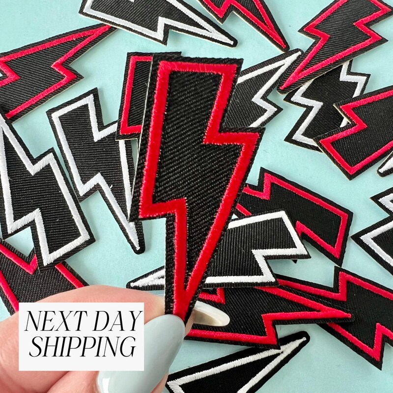 Lightning Bolt Patch - Etsy