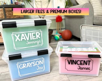 Milestone Box, Memory Box, Kids File Box, Family Organization Box ...