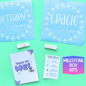 Kids School Year File Box Kit for Baby Milestone Tote DIY Milestone Kit ...