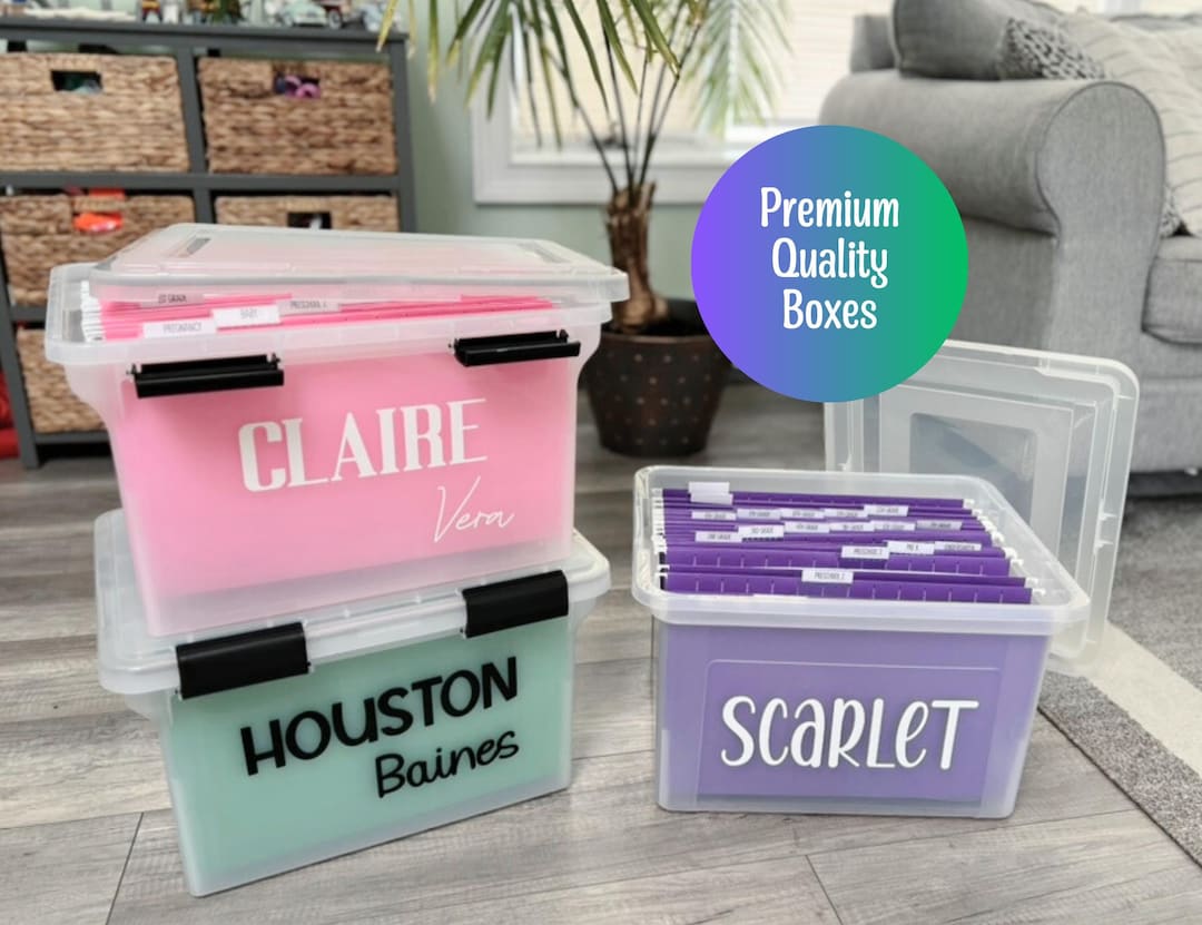 Personalized Kids Artwork Storage Box Custom File Box for Kids School ...