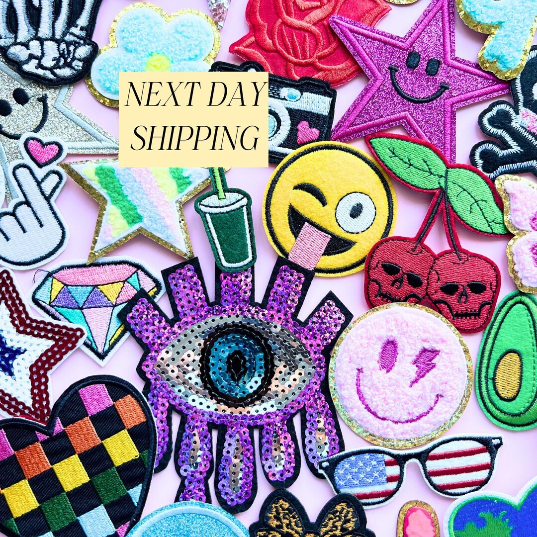Surprise Patch Bundle Embroidered Patch Bulk Mix Sequin Iron-on Patches ...