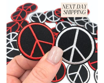 Black Peace Sign Iron-on Patch - Etsy UK