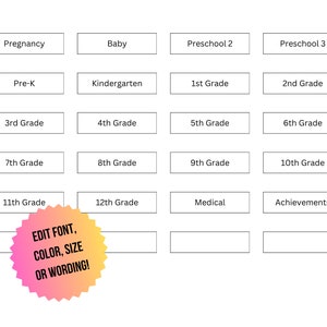 Printable Labels Kids Milestone Box Labels Kids File Box Editable ...