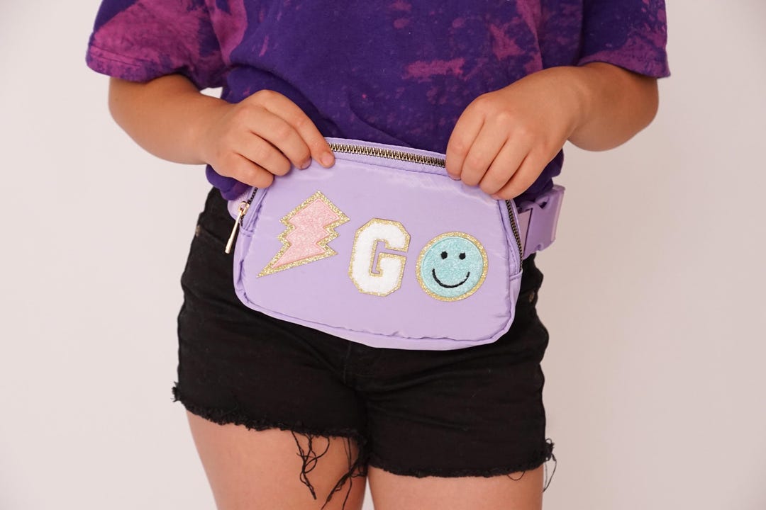 Personalized Fanny Pack Kids Chenille Letter Patch Belt Bag Nylon Fanny ...