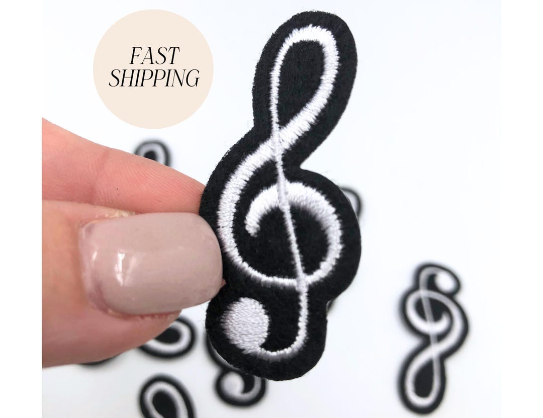 Treble Clef Patch: Embroidered Music Note Iron-on Applique - Etsy