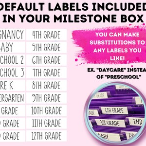 Children Milestone Box Kid Schoolwork Tote Boy Memory Box Girl Organization Keepsake School Bin ...