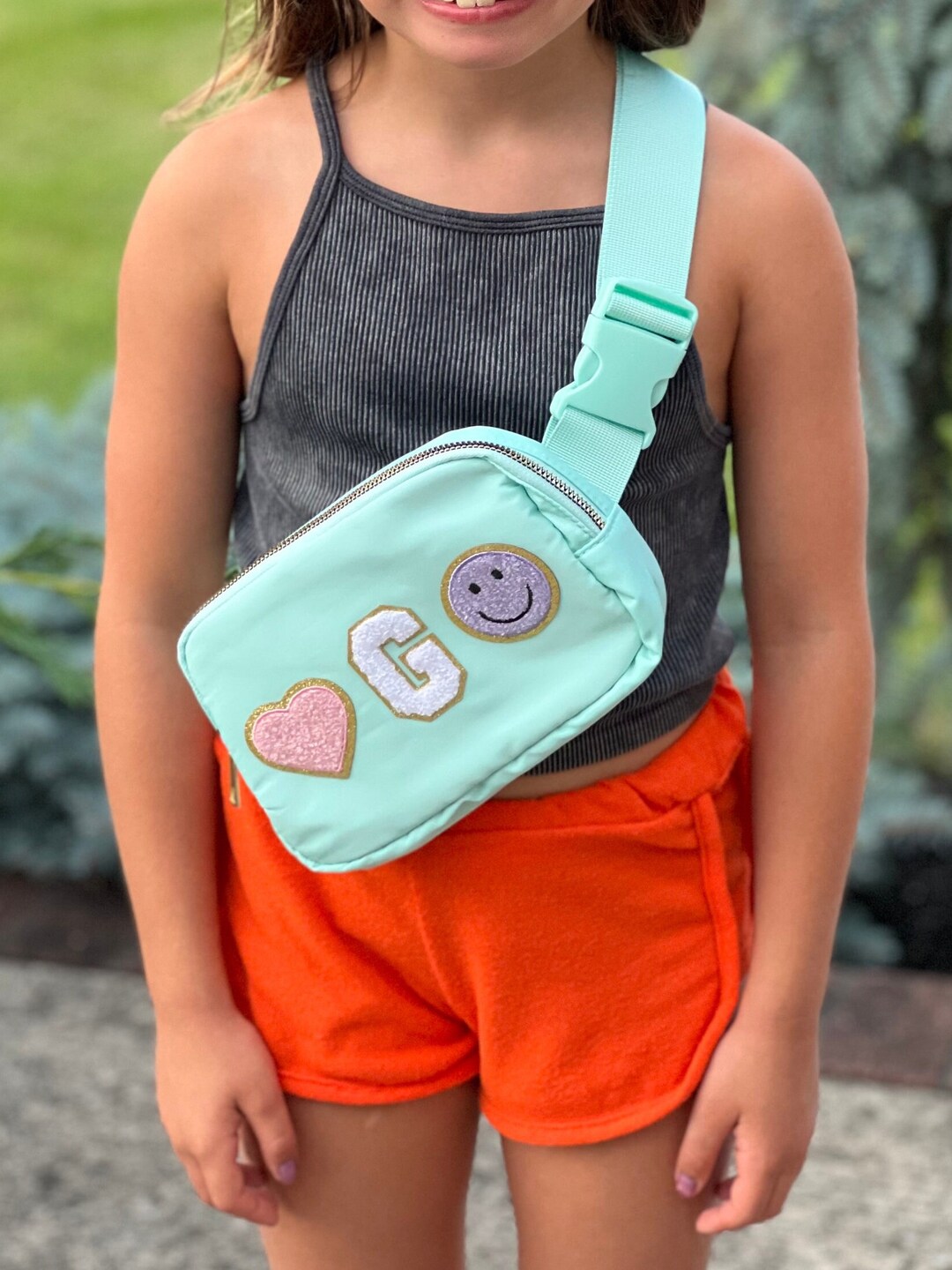 Personalized Fanny Pack Kids Chenille Letter Patch Belt Bag Nylon Fanny ...