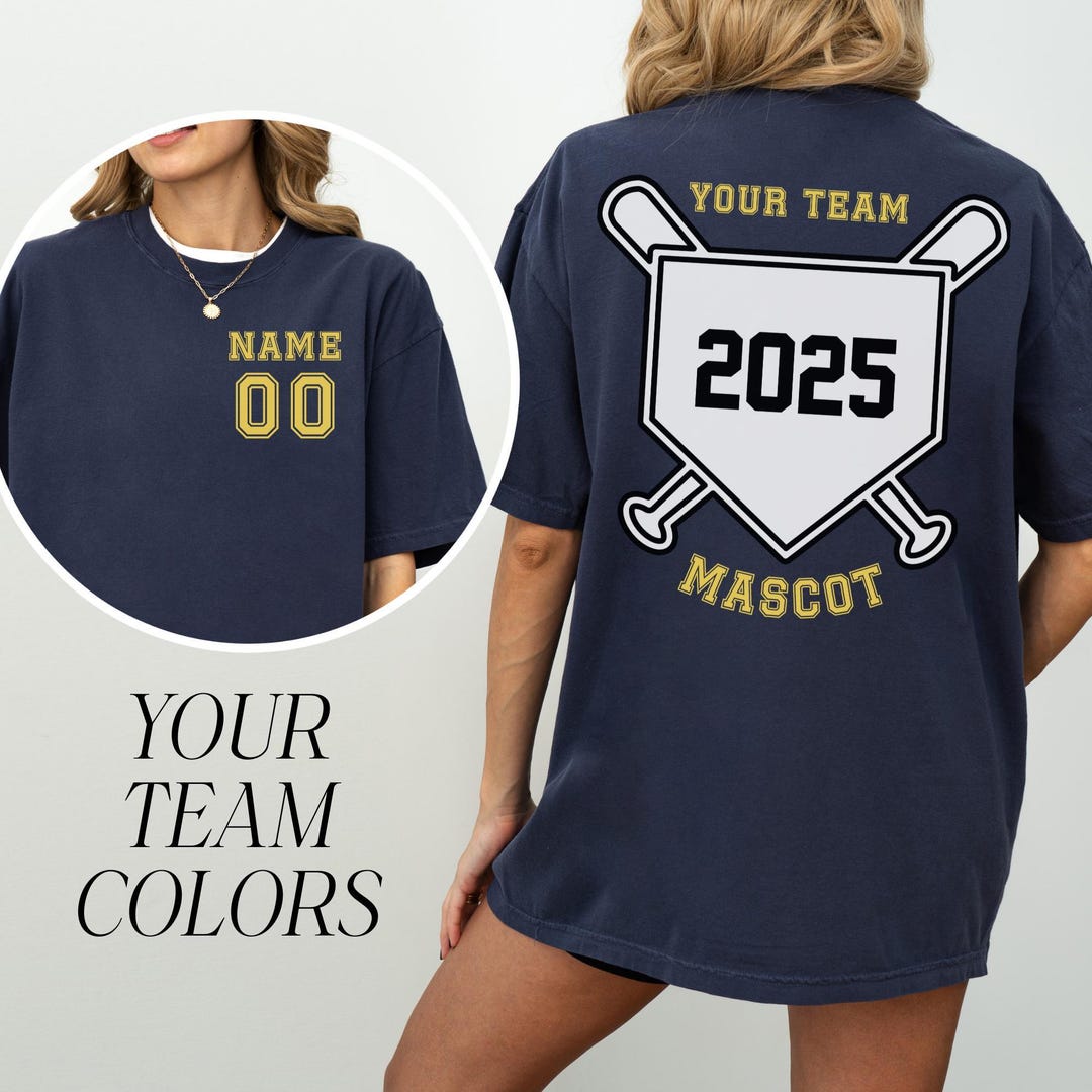 Softball Team Spirit Shirts Personalized Sports Team Shirt for Mom Tshirt Comfort Colors ...