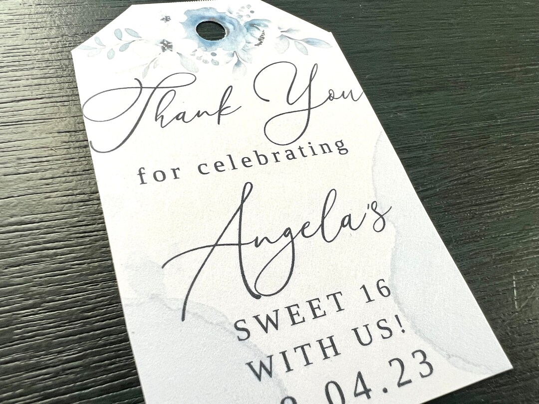 Editable Tags Instant Download Sweet 16 Favor Tag Template - Etsy