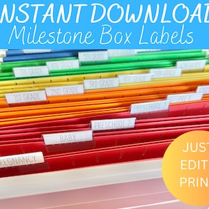 Kids Memory Box Labels Download Kids File Box Printable Labels Editable ...