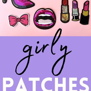 Makeup Patch for Trucker Hat Patch Iron on Patch for Bag Lipstick Patch Sequin Patches for ...