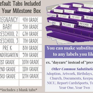 Fully Assembled Kids File Box Milestone Tote Memory Box Keepsake Boxes ...