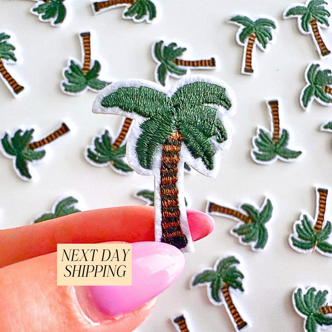 Tropical Palm Tree Patch: Embroidered Iron-on Beach Applique - Etsy