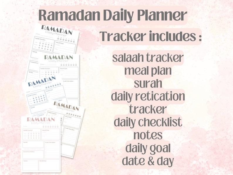 Ramadan Planner,prayer Tracker, Duas Checklist, Eid List, Ramadan Gift ...