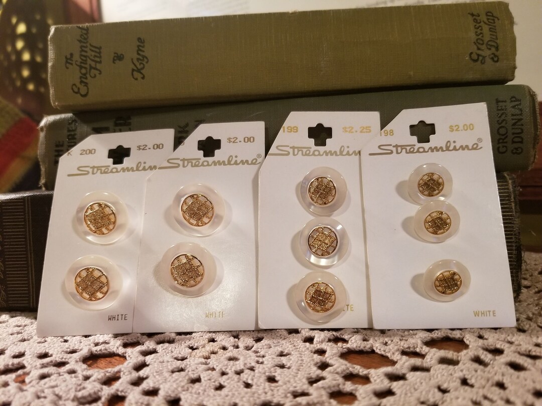 Streamline Buttons in Three Sizes Round With Pearl Look Surround and ...