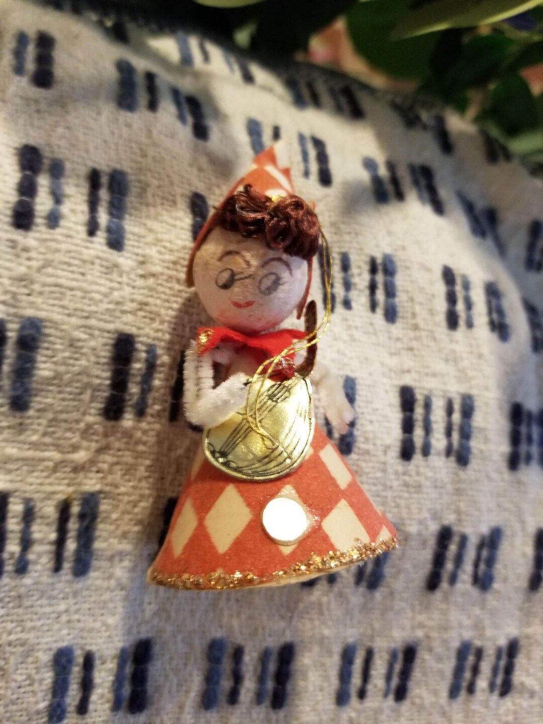 Vintage Paper and Pipe Cleaner Figure With Foil Lute, Made in Japan ...