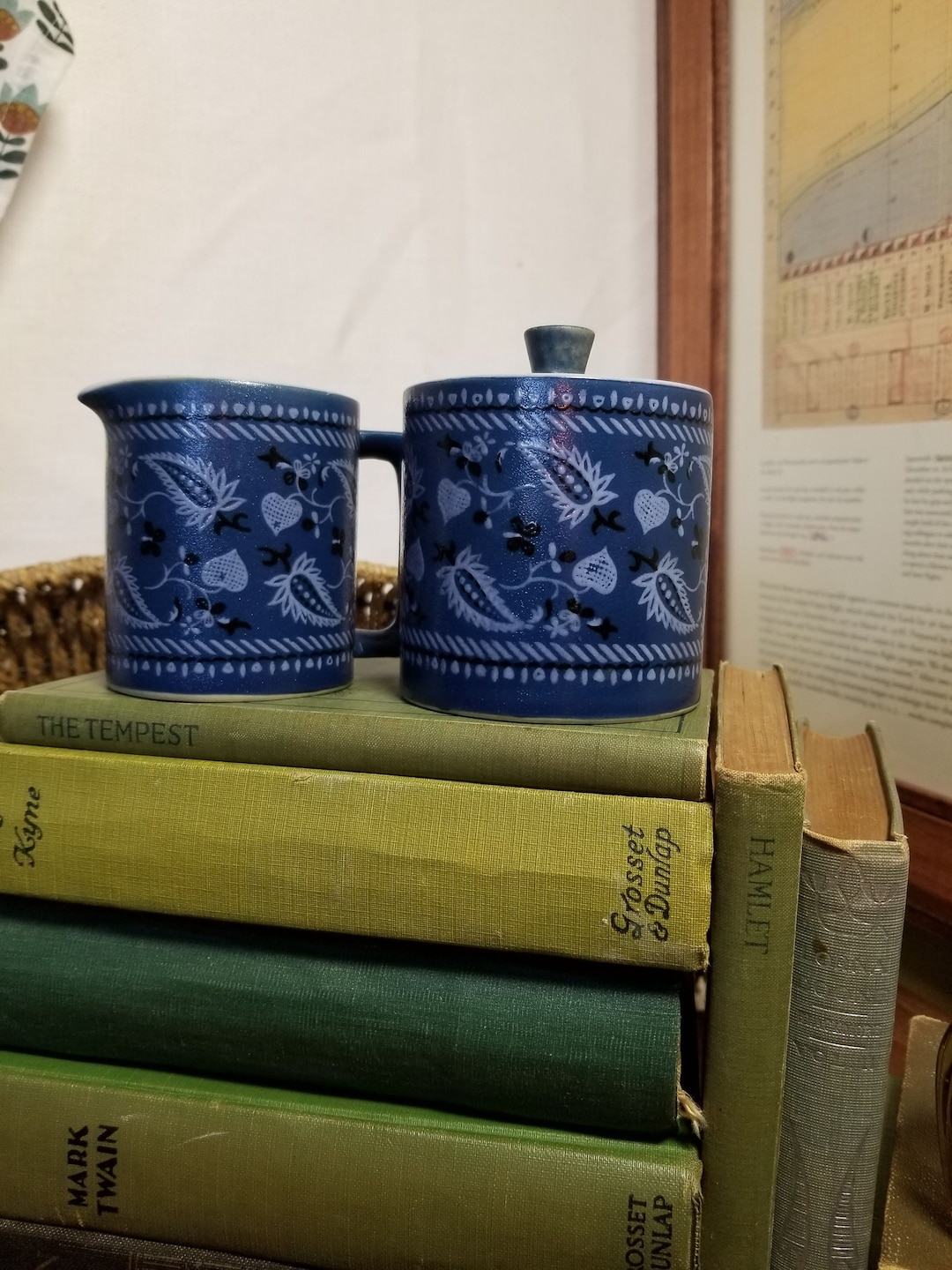 Vintage INARCO Creamer and Sugar Dish, Made in Japan, Blue, White ...