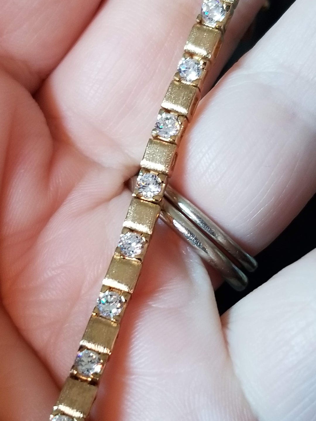 Vintage FAS 925 Bracelet in Gold Tone Squares Alternating With ...