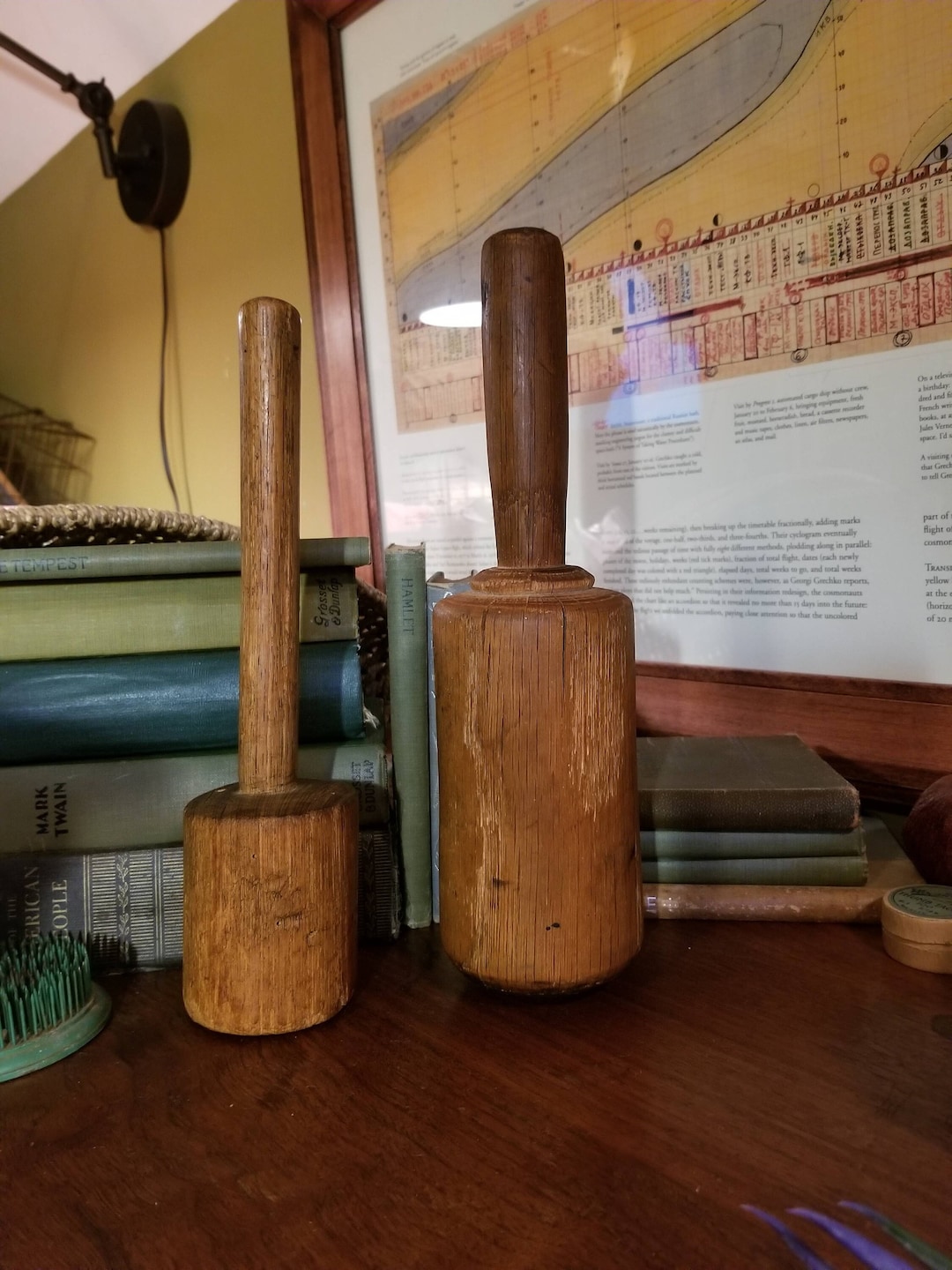 Vintage Wood Masher and Wood Carver's Mallet, Rustic, Primitive Tools ...