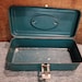 Vintage Tool or Storage Box in a Dark Teal or Turquoise Color, Worn ...