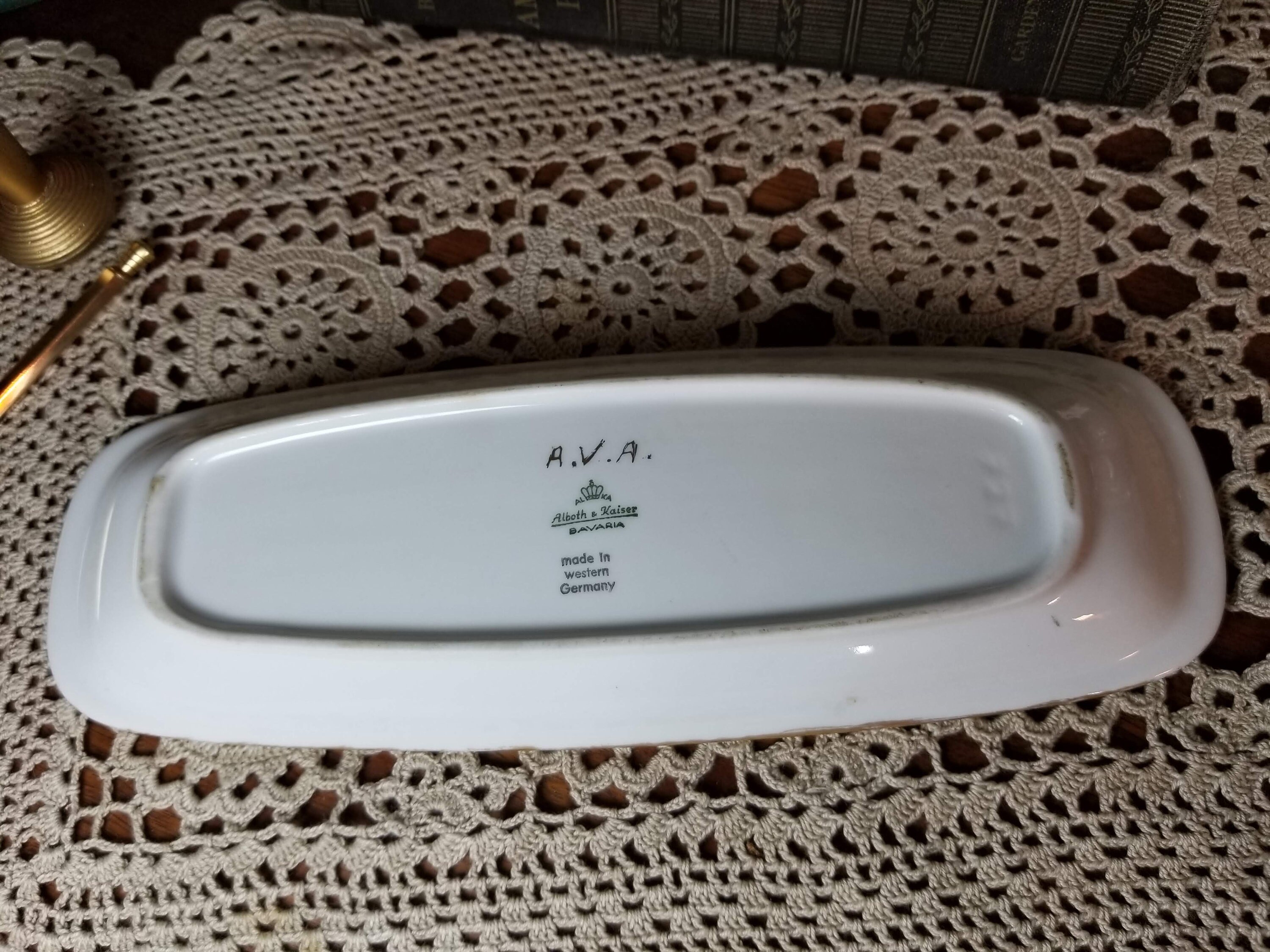 Vintage Alboth & Kaiser, Bavaria Piece, Rectangular Dish With Painted ...