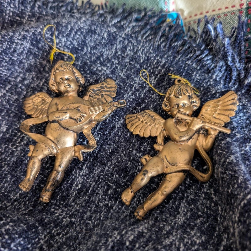 Golden Cherub Ornaments - Etsy