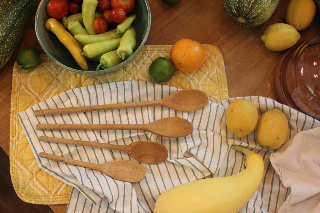 Four Hand Carved, Turned, Vintage Wooden Spoons, Cute Set of Four - Etsy