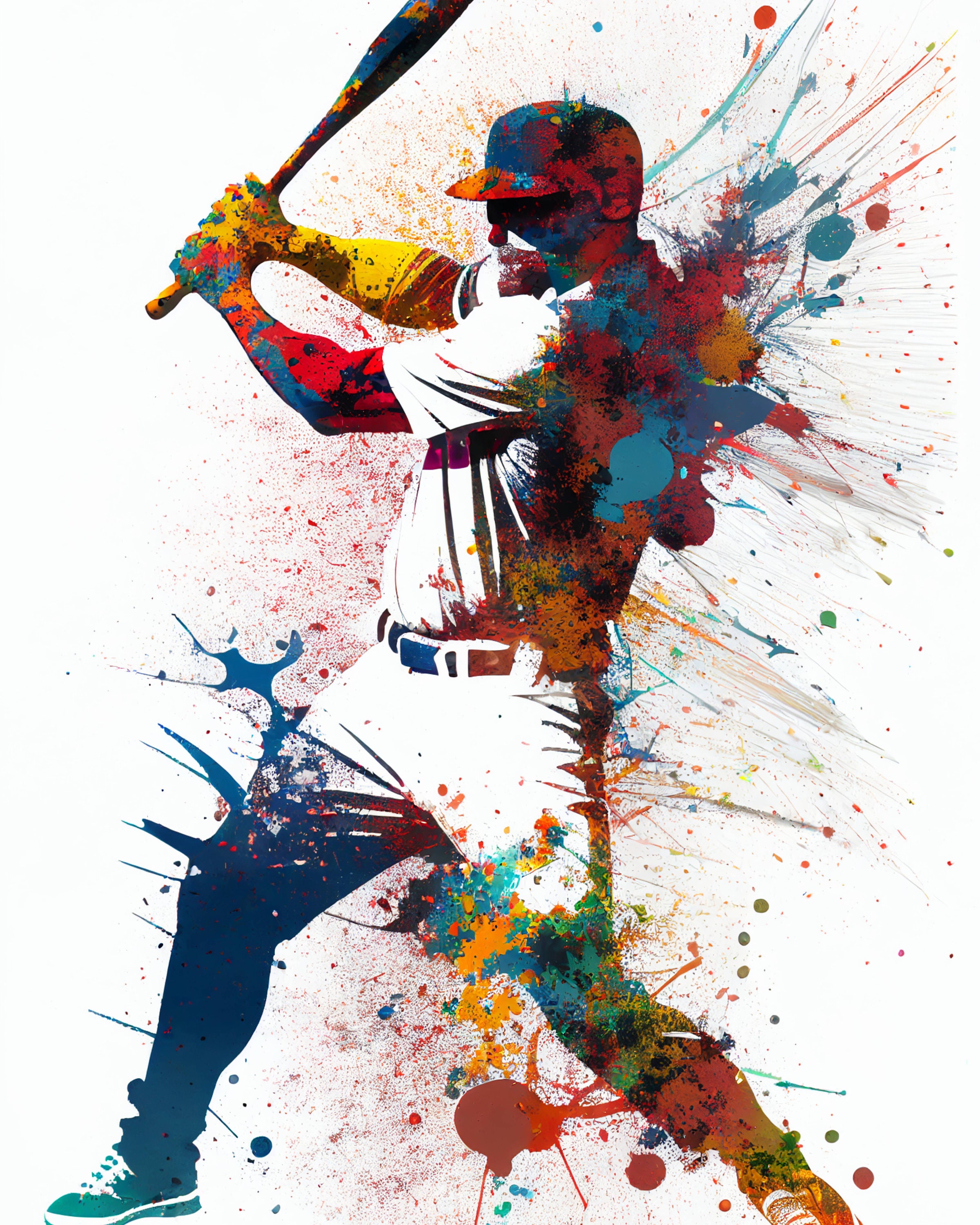 Baseball Paint Splatter, Printable, Wall Art, Digital Print, Digital ...