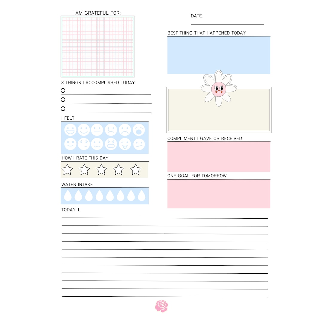 Printable Daily Reflection Journal Page | Digital Journal | Reflection ...