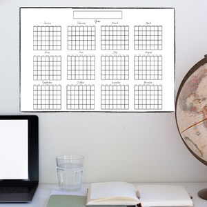 Minimalist Year Calendar | Large Wall Calendar | Printable Calendar ...