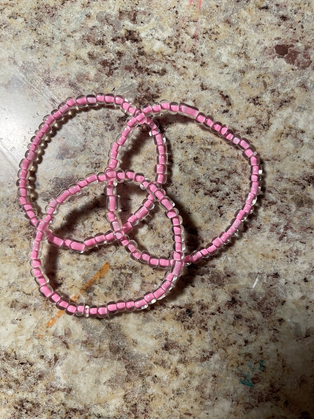 Set of 3 | Preppy Pink Glass Beaded Bracelets for Everyone - Etsy