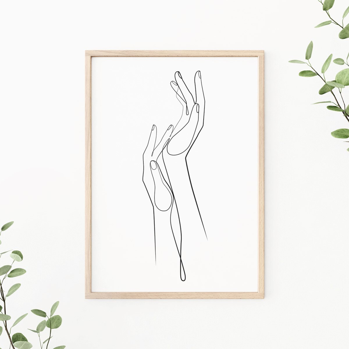 Woman Hands Line Art, Hands Print, One Line Drawing, Printable Wall Art ...
