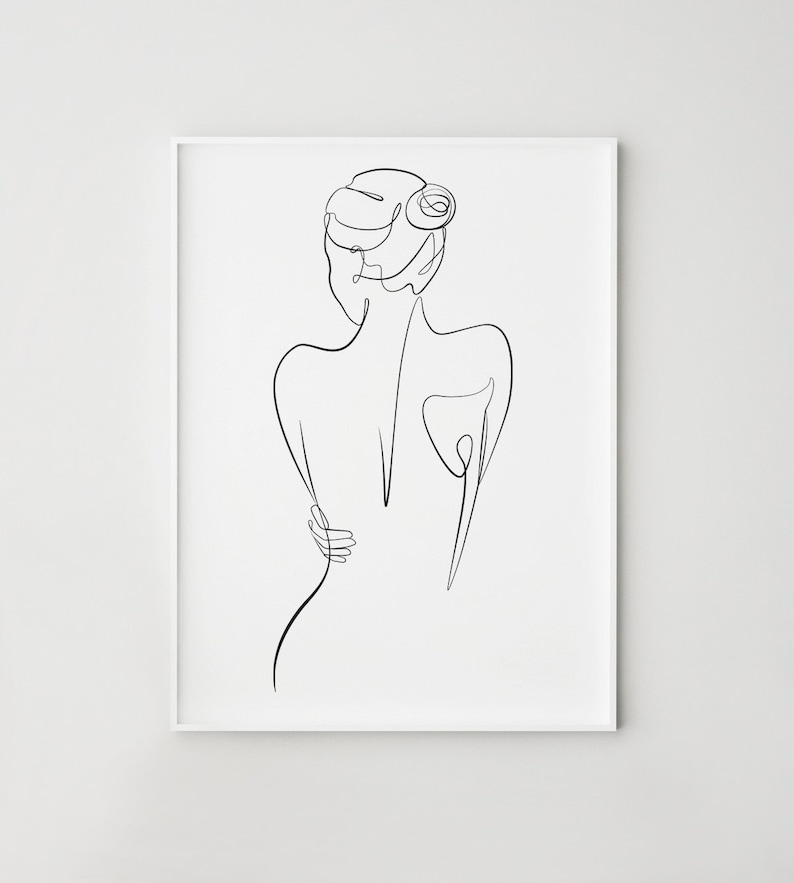 Woman Line Art, One Line Drawing, Abstract Female Figure Print ...