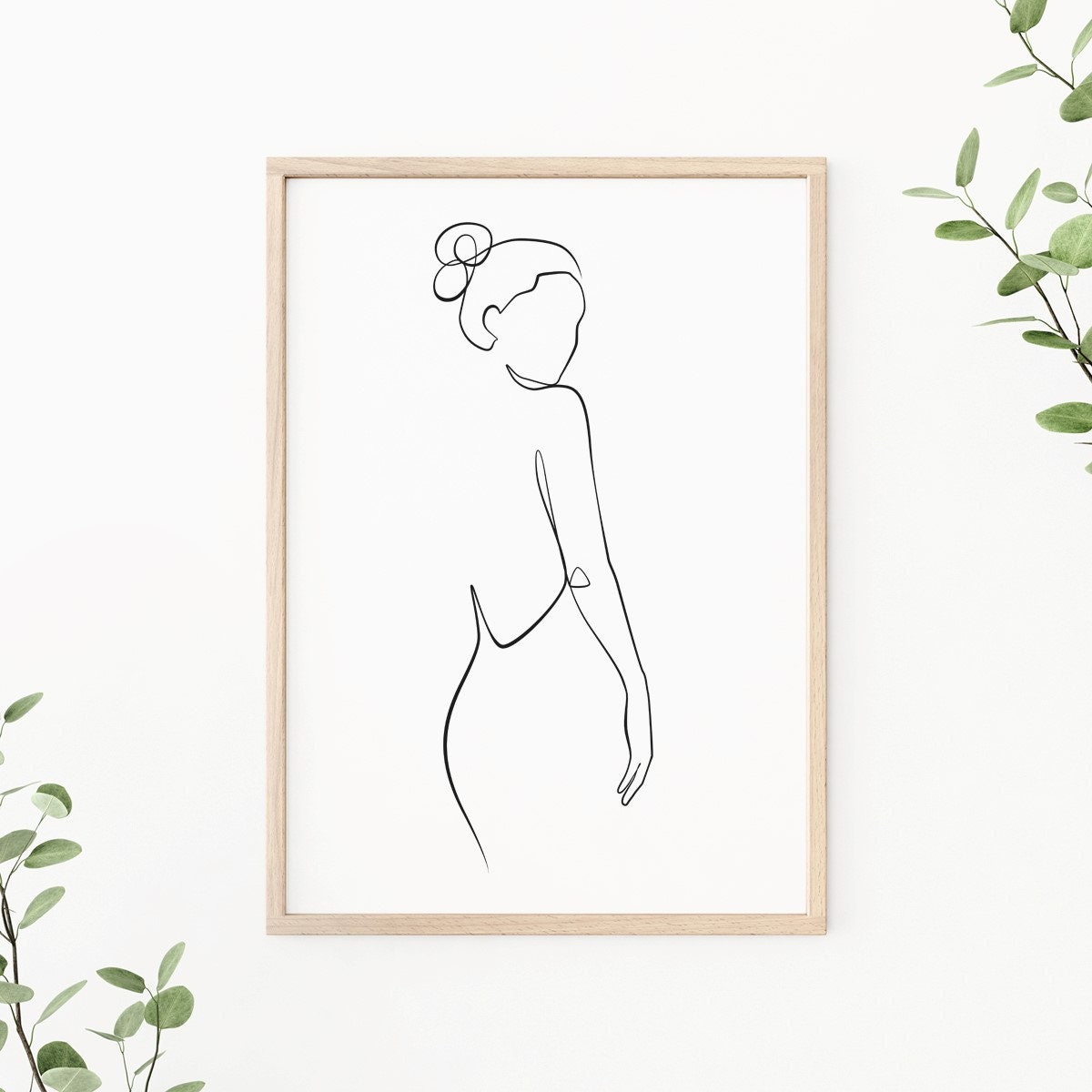 Feminine Line Art, Woman One Line Drawing, Printable Wall Art, Female ...