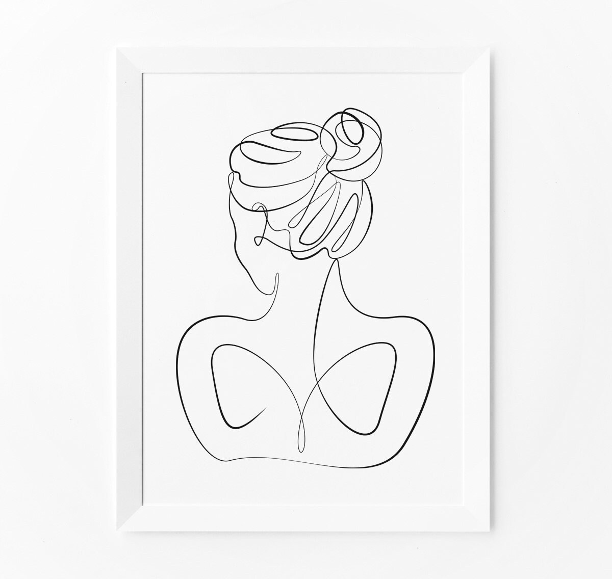 Abstract Woman Back Print, Minimalist Line Art Figure, Contemporary ...