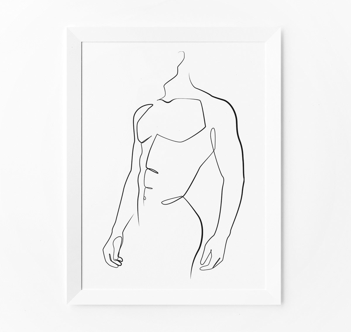 Male Line Art, Abstract Man Line Drawing, Minimalist Wall Art, Modern ...