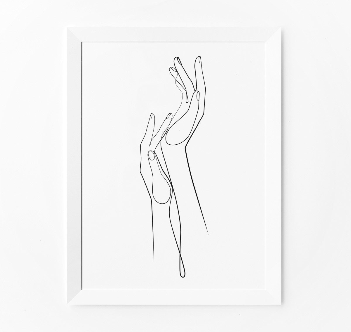 Woman Hands Line Art, Hands Print, One Line Drawing, Printable Wall Art ...