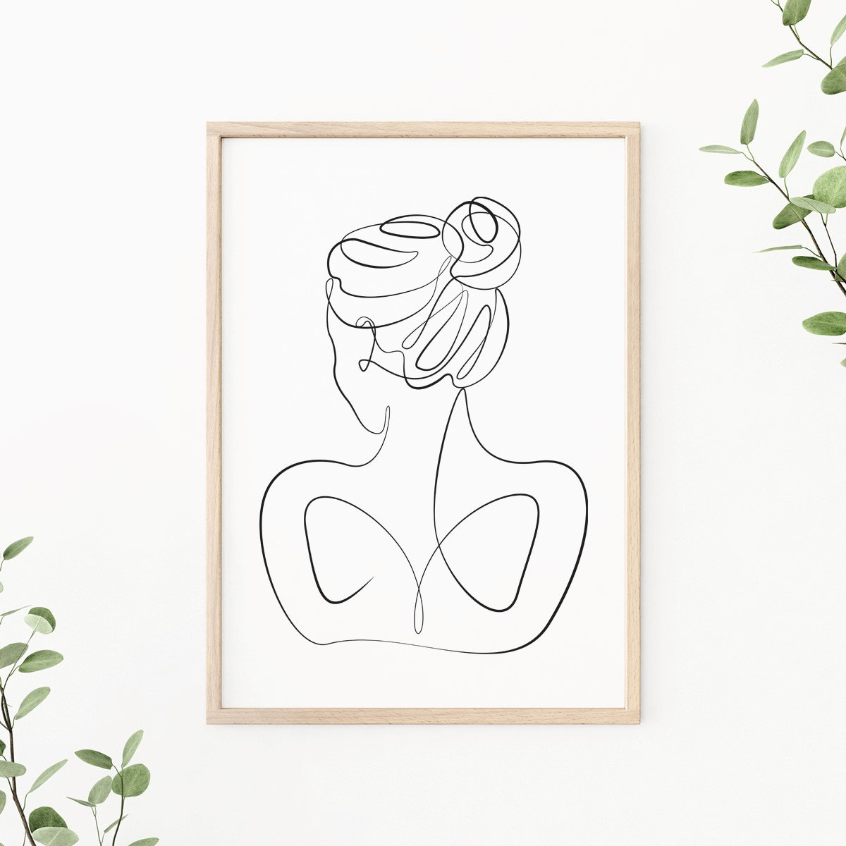 Abstract Woman Back Print, Minimalist Line Art Figure, Contemporary ...