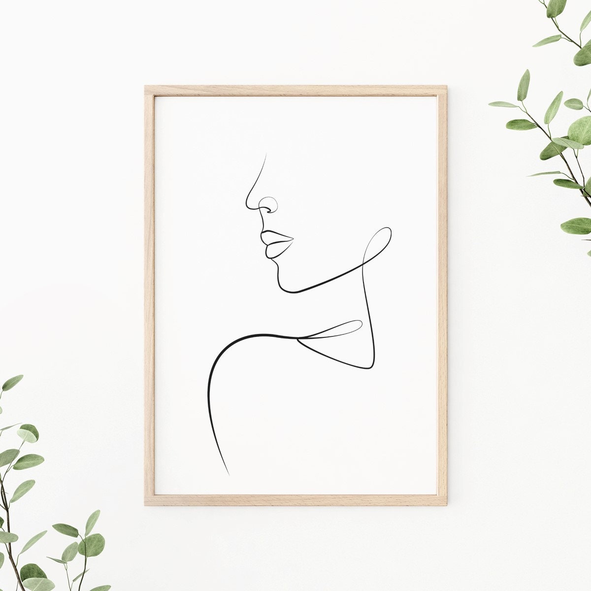 Woman Face One Line Drawing, Feminine Line Art, Abstract Woman Print ...