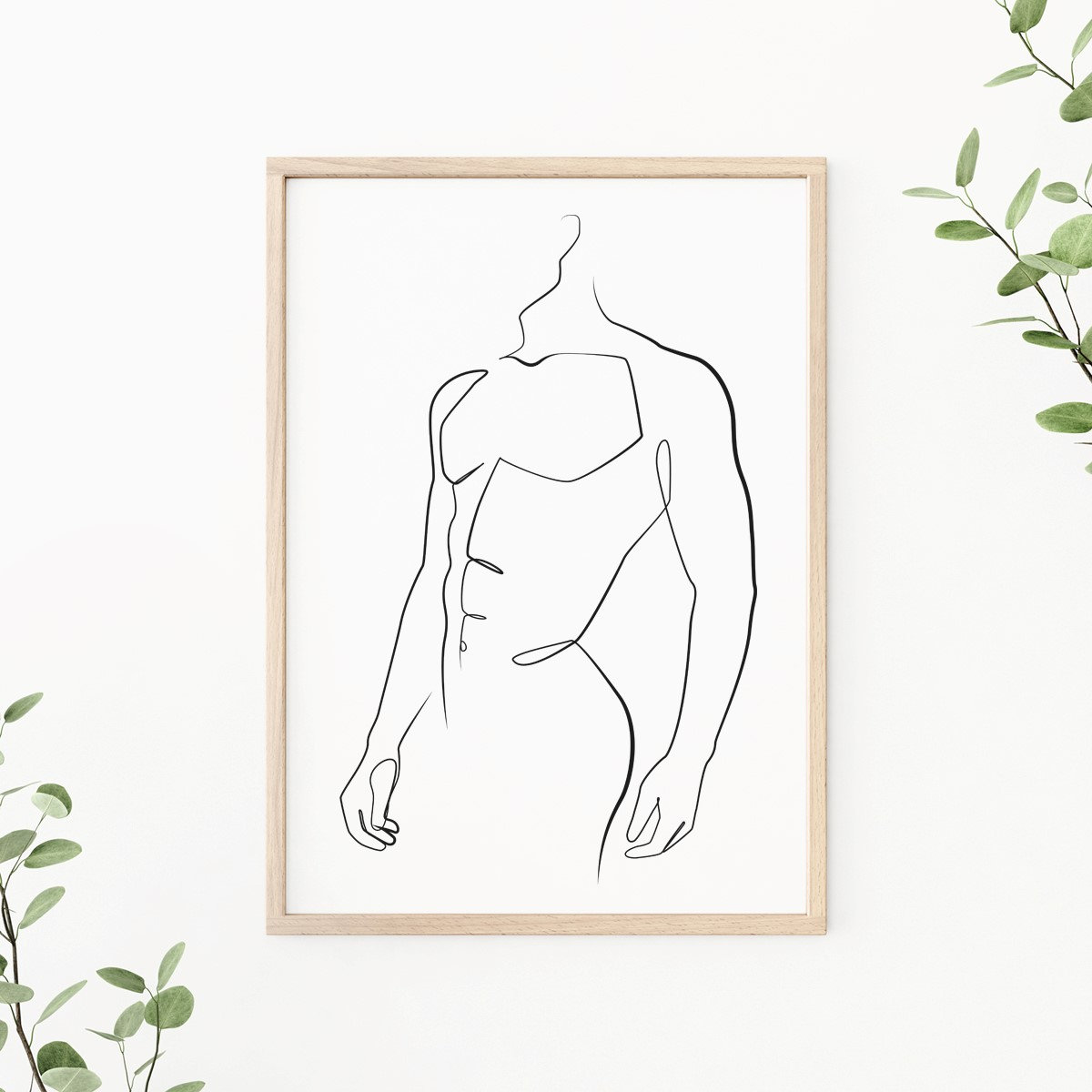 Man One Line Drawing, Minimalist Male Line Art, Abstract Man Print ...
