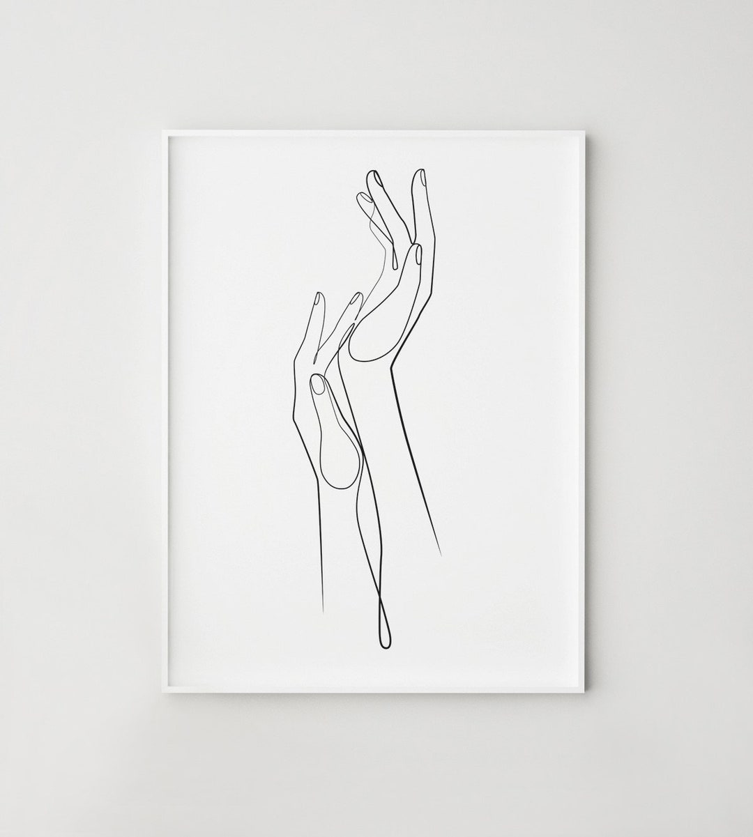 Woman Hands Line Art, Hands Print, One Line Drawing, Printable Wall Art ...