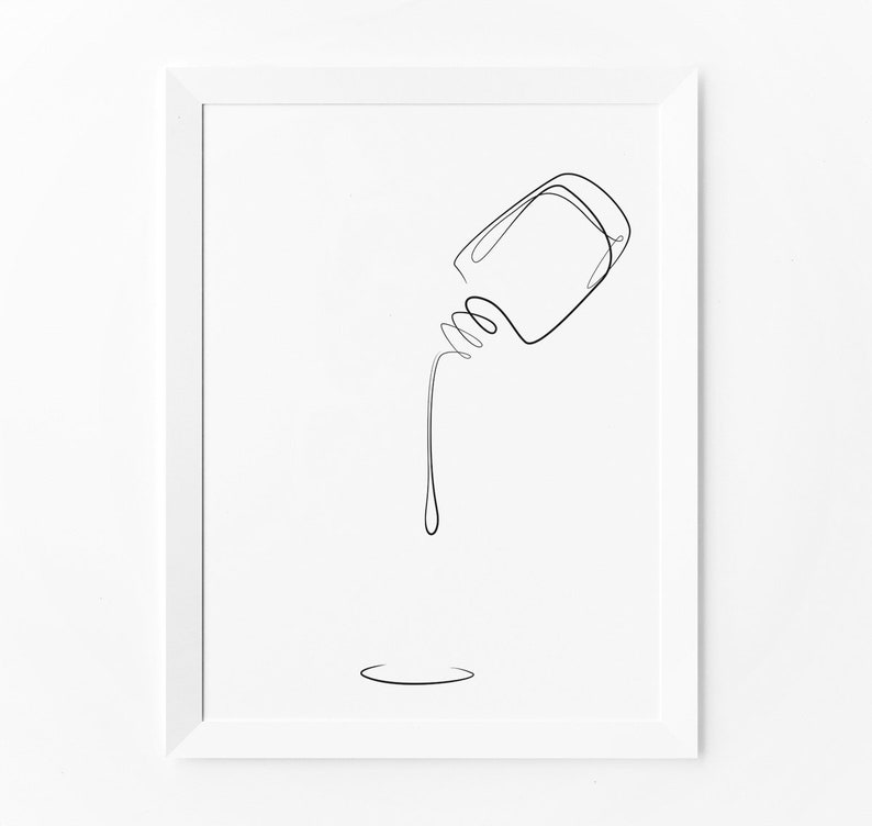 Nail Polish Line Art, One Line Drawing, Minimalist Beauty Print ...