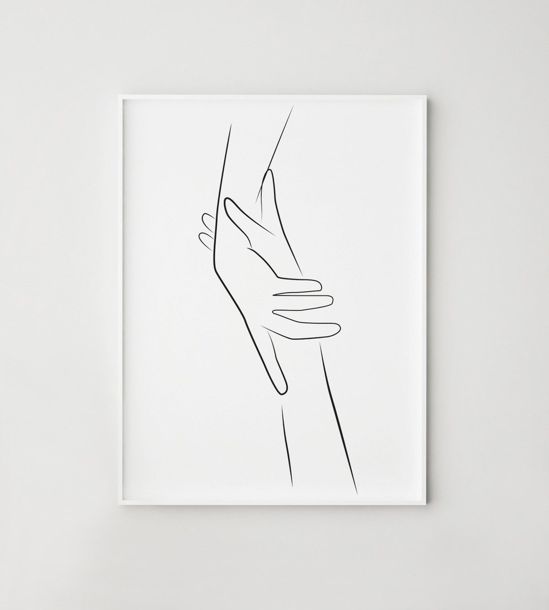 Abstract Hands Line Art, Minimalist Hands Print, Printable Wall Art ...