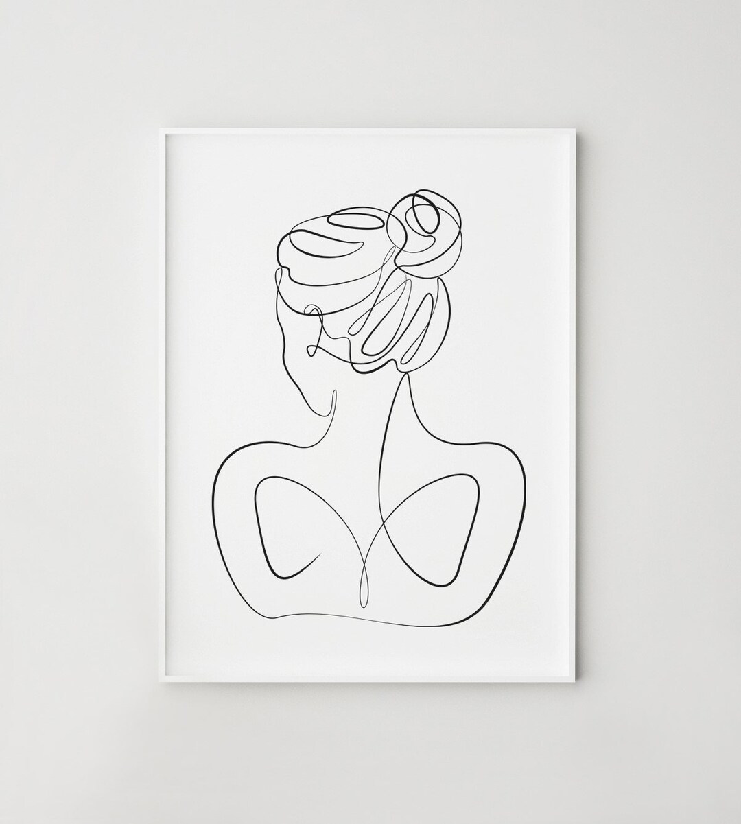 Abstract Woman Line Art, Woman Back One Line Drawing, Printable Wall ...