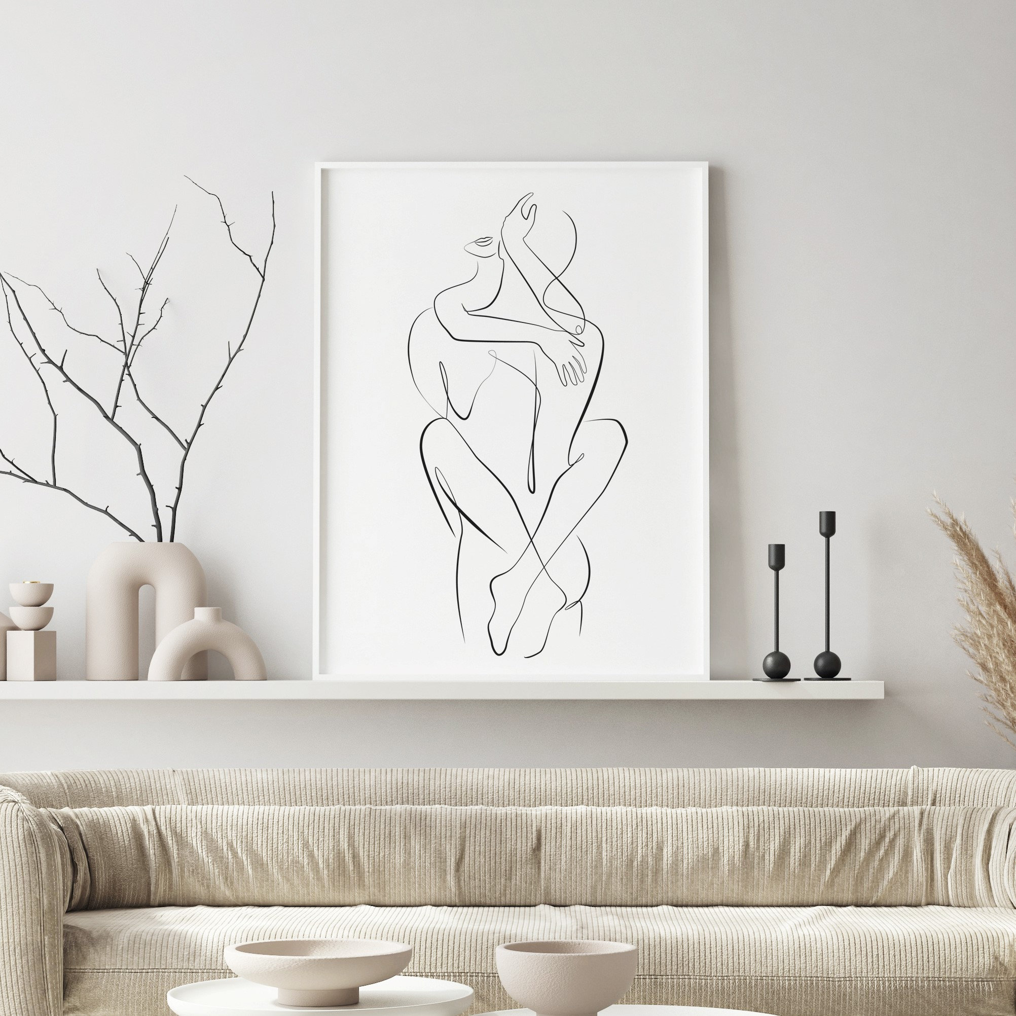 Abstract Couple Line Art Love Print Couple One Line Drawing Etsy