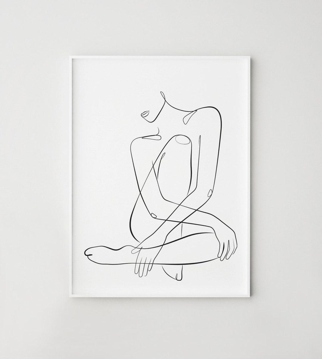 Abstract Woman Line Art, Female Figure Print, Printable Wall Art, Woman ...