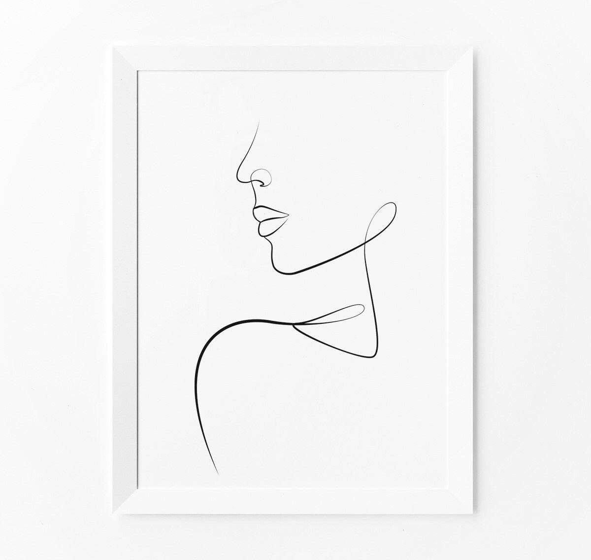 Woman Face One Line Drawing, Feminine Line Art, Abstract Woman Print ...