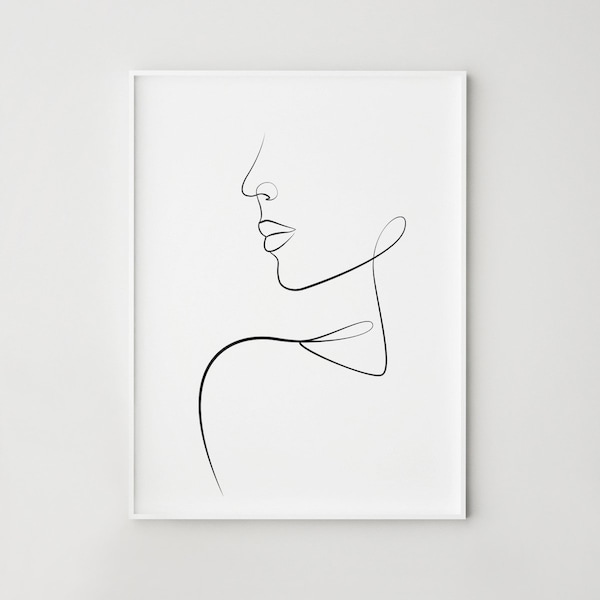 Girl Face Line Art - Etsy