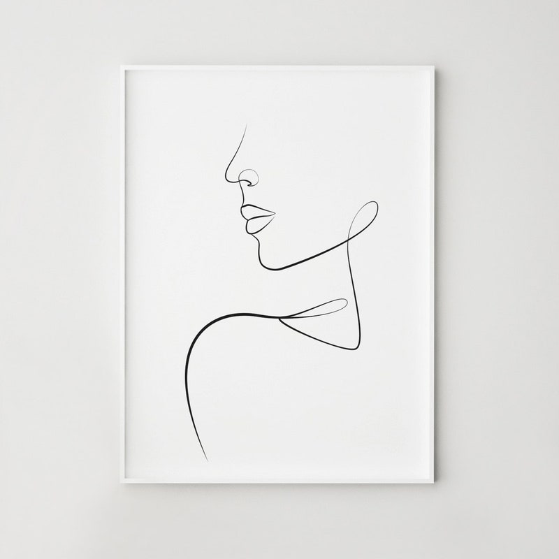 Drawings Of Girls Faces Etsy